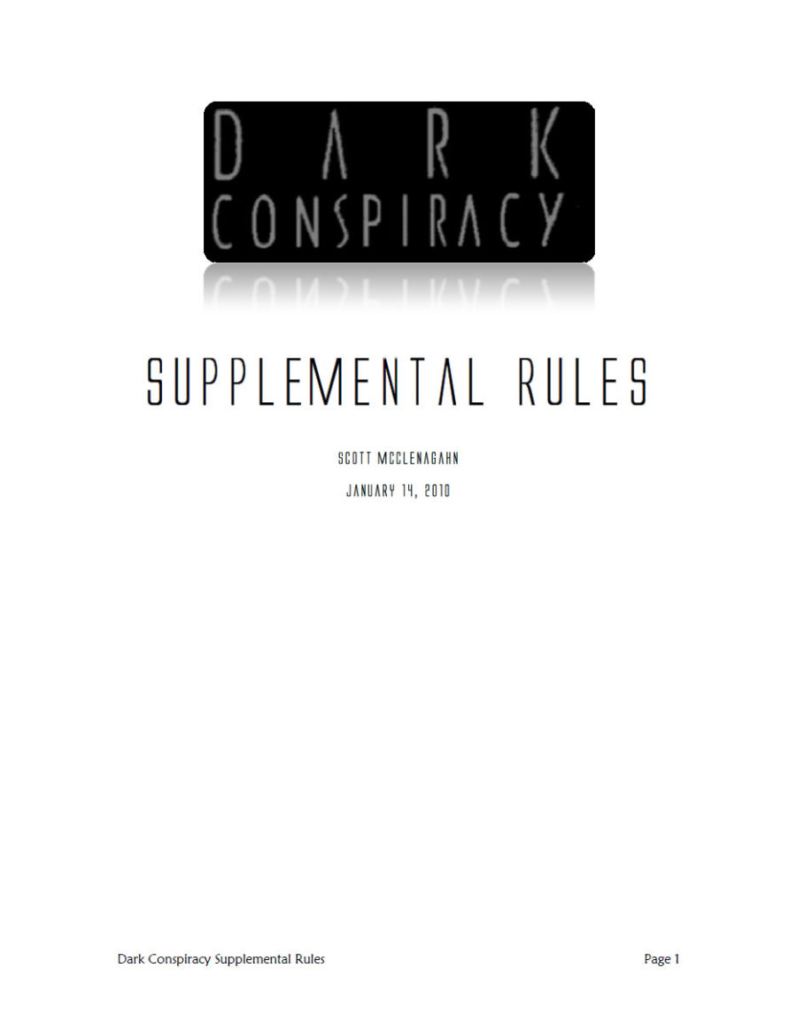 Mechanics – Dark Conspiracy the RPG